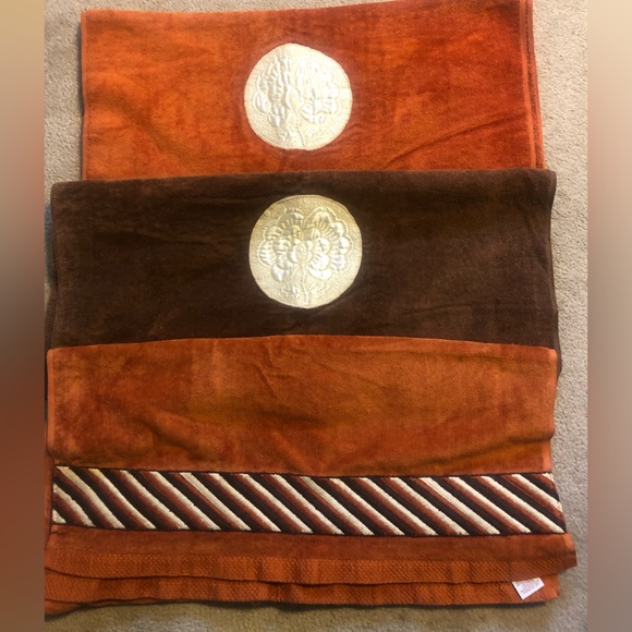 Avanti | Bath | 3 New Avanti Embroidered Appliqu Bath Towels Java Burnt ...